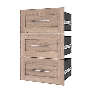 Bestar 3 Drawer Set for Pur Shelving Unit in Rustic Brown