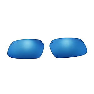 Walleva Two Pairs Polarized Replacement Lenses for Maui Jim Kanaha Sunglasses - Fire Red + Ice Blue