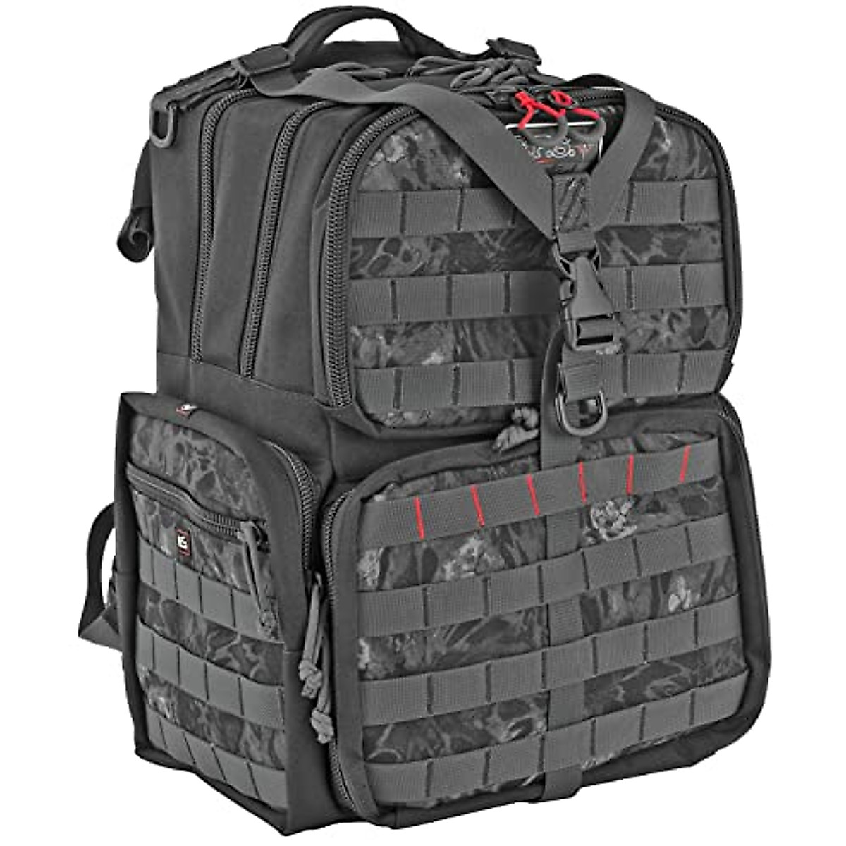 G.P.S. G5 Tactical Range Backpack | Prym1 Blackout | 3 Handguns Capacity | MOLLE Webbing | Durable Waterproof Stain-Resistant Shooting Tactical Gear