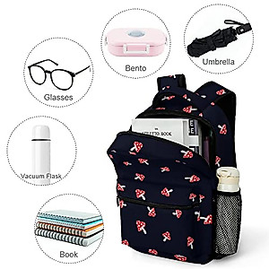 Mushroom Backpack for School Cute Mushroom Laptop Backpacks Bookbags for College Travel for Adults Teens Boys Girls, Men Women