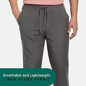 Cubavera Men's Linen-Blend Pants with Drawstring (Size Small-5X Big & Tall), Brilliant White, 2X/30 Inseam