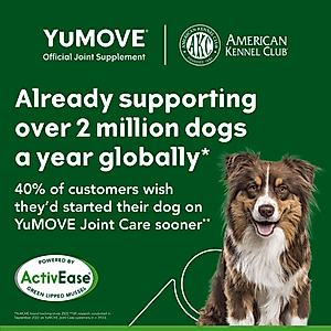 YuMOVE Hip and Joint Supplement for Dogs with Glucosamine, Chondroitin, MSM, Omega 3, Hyaluronic Acid, & Green Lipped Mussel - Dog Joint Supplement - for Adult Dogs 60 Tablets