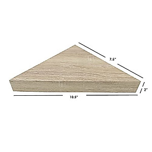 Home Basics Small Corner Floating Shelf (Single Pack), Washed Oak MDF Wall Mount Floating Shelf | Contemporary Shelf for Décor and Essentials | Holds 7lbs.
