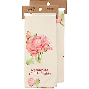 Primitives by Kathy A Peony for Your Thoughts Decorative Kitchen Towel