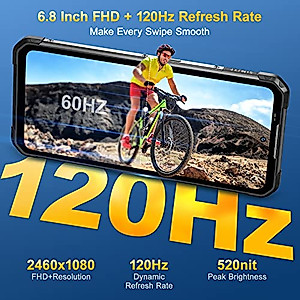 IIIF150 Air1 Ultra (2023) Rugged Smartphone, 16GB+128GB, 6.58'' FHD+ 120Hz Mobile Phones, 64MP+20MP Night Vision Camera, Helio G99, Android 12 Phone, Thermometer/5000mAh/4G Dual SIM/NFC, IP68/IP69K