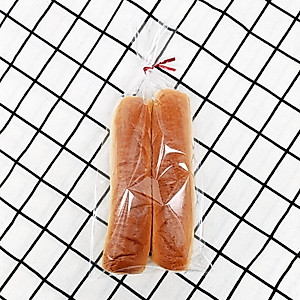 100PCS Cellophane Bags 5x11 inches, Clear Treat Bags with 4’’ Twist Ties, Plastic Cello Bags - 1.4 mils Thick OPP Rice Crispy Bags for Gift Goodie Favor Candy Cake Pop Birthday Party Cookies (5’’ x 11’’)