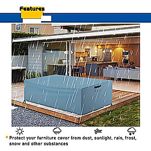 MUTUSHI Patio Furniture Cover, Waterproof Patio Table Cover, 74" L x 47" W x 28" H, 600D Durable Oxford,Patio Table Cover, Waterproof Patio Covers for Table Set -Twilight Blue