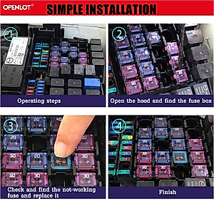 25 Pack Automotive Combination Low Profile JCase Assortment Fuse Kit Compatible for Ford Chevy GM Nissan Toyota Pickup Trucks Cars SUVs (20a 30a 40a 50a 60a Each 5 Pcs)