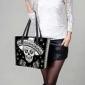 Womens Handbag Skull Leather Tote Bag Top Handle Satchel Bags For Lady
