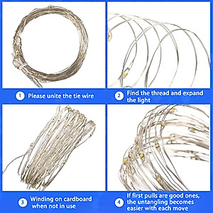 Tuanse 10 Pack Fairy String Light with Timer Function 16.4 ft 50 LED Twinkle Copper Wire Light Battery Operated for Christmas Bedroom Garden Party Decor(Cool White)