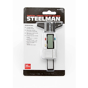 Steelman Digital Tire Tread Depth Gauge, 3 Modes - Fractional Inch, Decimal Inch, and Millimeter, Zeroable