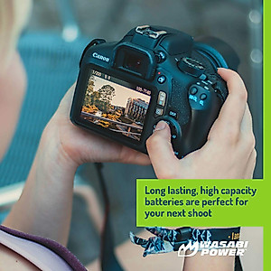 Wasabi Power LP-E10 Battery for Canon EOS Rebel T7, T6, T5, T3, T100 (2-Pack and Charger, 1600mAh)