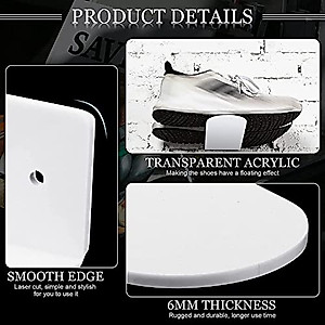 6 Sets Floating Shoe Shelves for Wall, Clear Acrylic Shoe Display for Sneakers Shoe Rack Extra Thick with Screws and Anchors, Wall Mounted Display Shoe Shelves (Transparent)