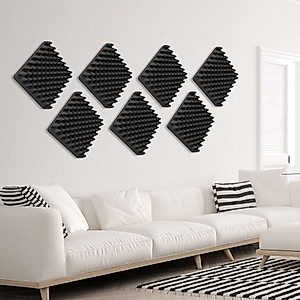 180° Acoustic Panels Egg Crate 24 Pack 2 inch 12" W x 12" L | Acoustic Foam Panels | Acoustic Panels Studio Foam Egg Crate | Egg Crate Soundproof Panels | Noise Absorbing Panels | (24 Pack)