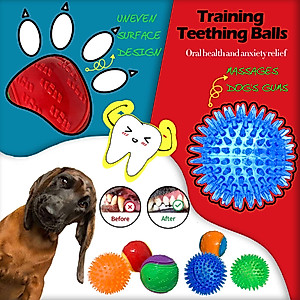 Cdyzqikm 2.3” Squeaky Dog Toy Ball Pack High Bouncy Ball for Interactive Playing Spikys Pet Balls for Teeth Cleaning Durable Tough Chew Toys for Small & Medium Dogs Fetch Training Teething Balls 6Pcs
