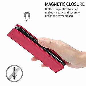 YukeTop Case for Oppo Reno2 Z, PU Leather Flip Folio Wallet Cover, with Card Slots, Case Cover for Oppo Reno2 Z.(Red)