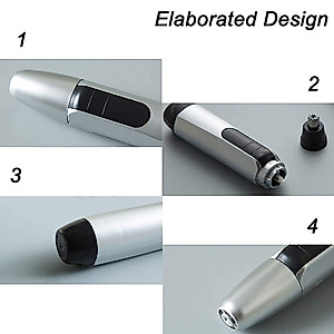 MICPANG Nose Hair Trimmer for Men and Women Ear and Nose Hair Clipper Professional Painless Eyebrow and Facial Hair Trimmer Battery-Operated with Washable Head