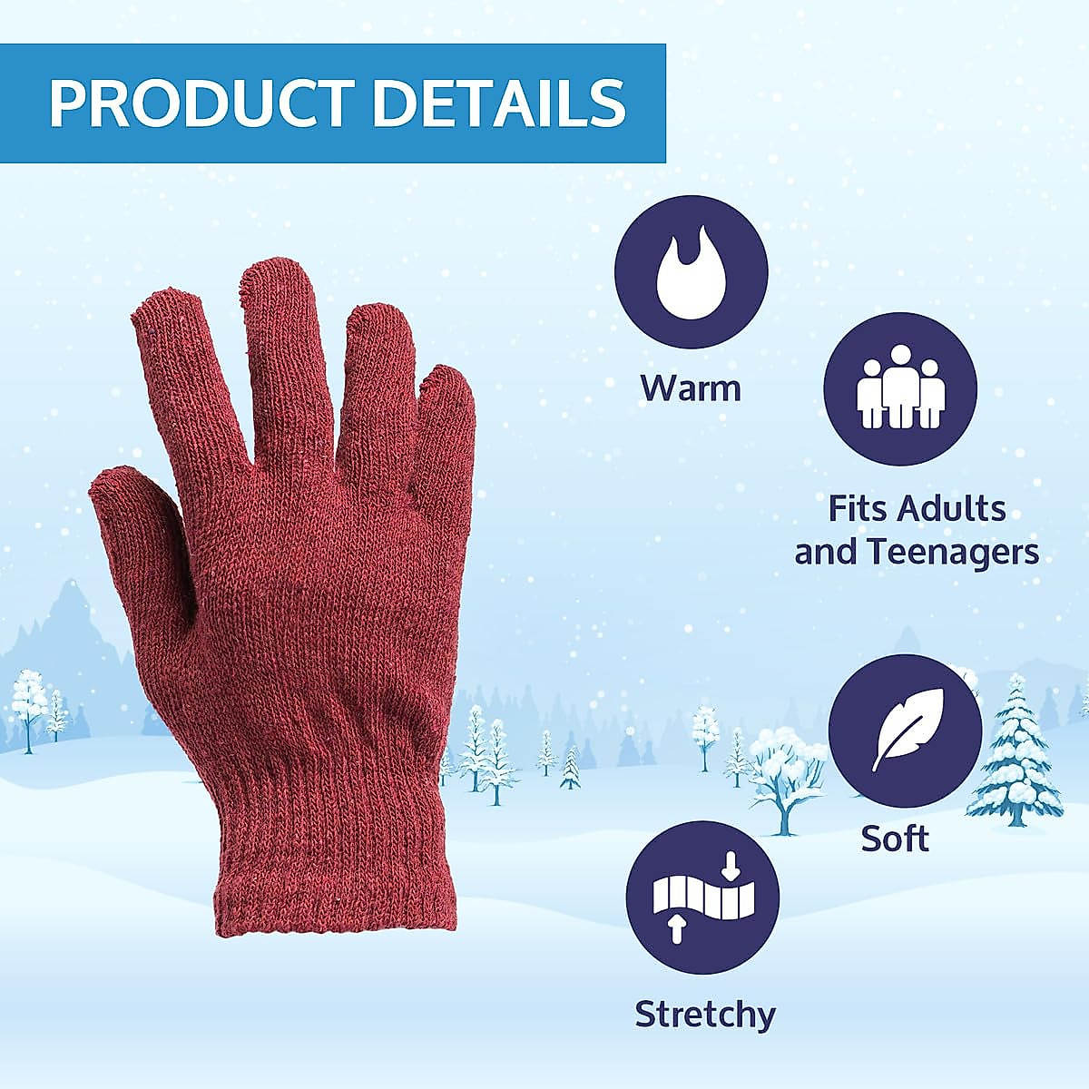 Yacht & Smith 48 Pack Wholesale Bulk Winter Thermal Beanies Skull Caps, Thermal Gloves Unisex (48 Hat & Glove B)