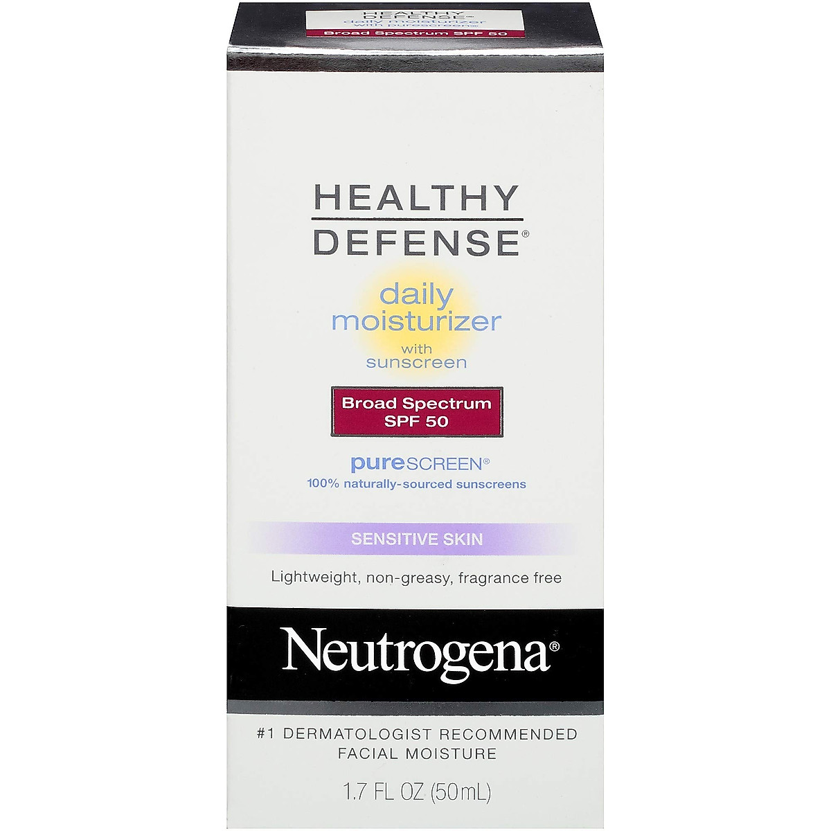 Neutrogena Healthy Defense Daily Moisturizer Sensitive Skin, SPF 50 Lotion 1.70 oz