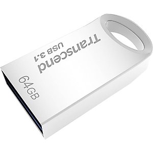 Transcend 64GB JetFlash 710 USB 3.1/3.0 Flash Drive (TS64GJF710S), Silver