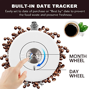 ShanSon Coffee Canister Airtight Coffee Container Stainless Steel Coffee Bean Storage Container with Scoop Coffee Canister for Beans Grounds Sugar Flour Tea Cereal,22OZ, White