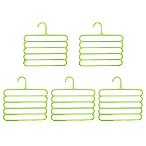 Pant Rack Hanger 5Pcs/Set Useful Space-Saving 5 Layers Closet Storage Organizer Green