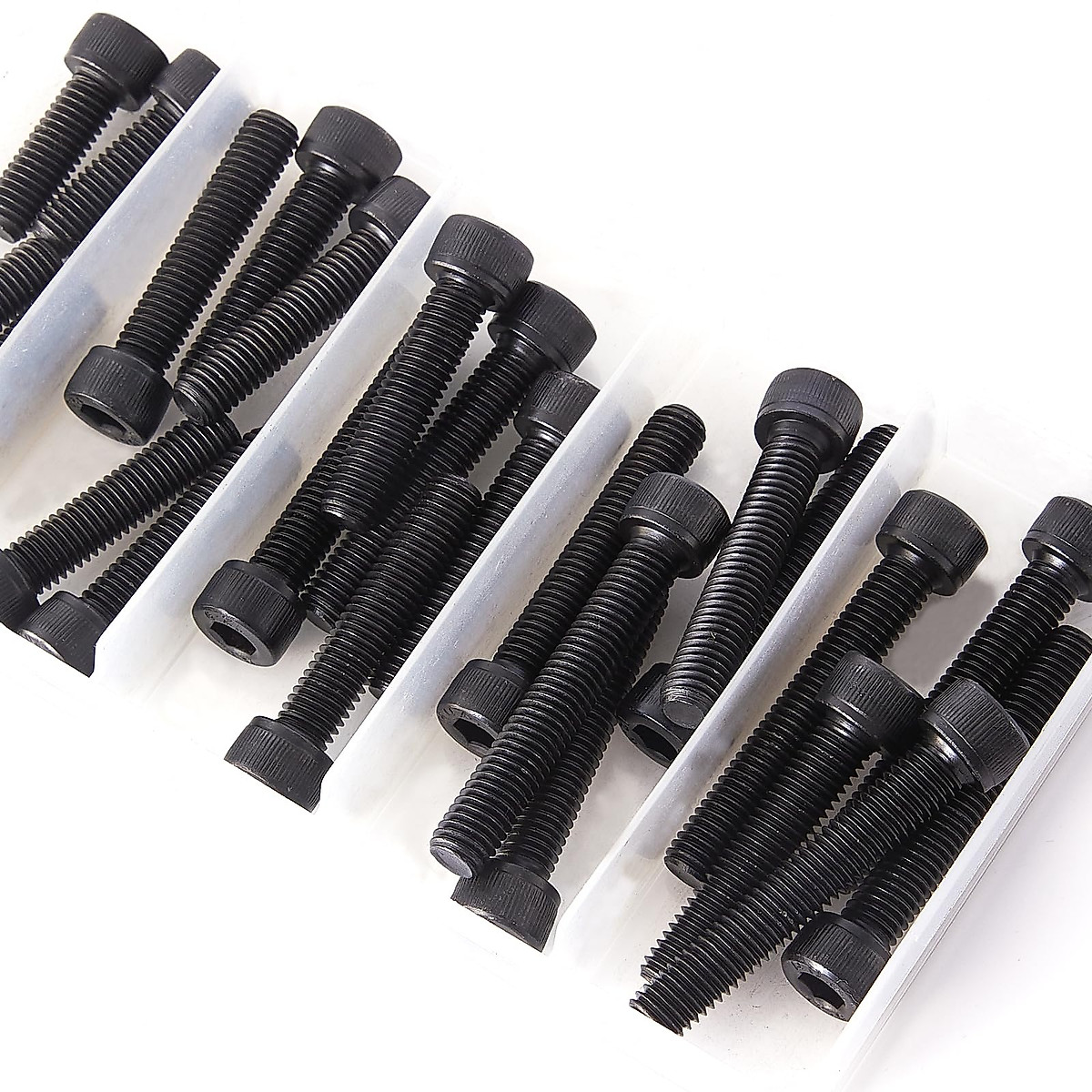 Joamang M8 x 30mm 35mm 40mm 45mm 50mm Hex Socket Head Cap Screws Bolts, 12.9 Grade Alloy Steel, Black Oxide Finish, Metric Allen Hex Drive, Fully Threaded, Assortment Kit 25Pcs