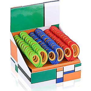 ELECKEY Scissors for School Kids Student, Kids Scissors 36 Count Bulk Set Teacher Pack(Rounded-tip, Blunt), 5 Inch