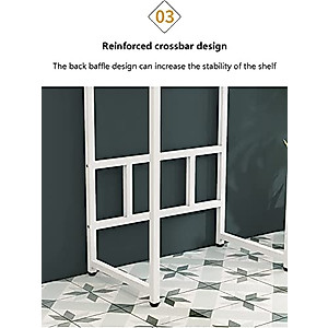 ZXXHNNAIH Large Capacity Toilet Shelf, Clamshell Cabinets Save Space Drum Floorstand Storage Corner Commode Shelf, White Toilet Rack