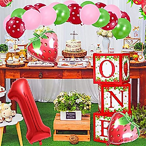 Strawberry Shortcake 1st Birthday Party Decorations,Sweet One Strawberry Birthday Decor,Berry Sweet Themed Birthday Party Supplies for Girl's First Birthday