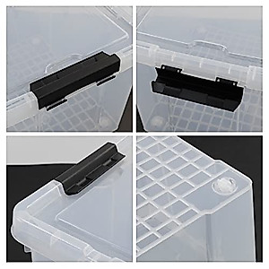 Ucake 40 Quart Clear Storage Latching Bin, Plastic Storage Box with Wheels, 4 Pack