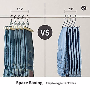 Corodo Pants Hangers, 10 Pack Pants Hangers Non Slip, Space Saving Hangers for Pants, Rubber Coating Short Neck Hangers