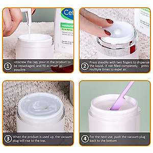 Airless Pump Jar, 1 oz Moisturizer Pump Dispenser, Acrylic Lotion Dispenser, Pump Moisturizer Container for Thick Moisturizer, Skincare Cream, Travel Lotion Container (2 Pack)