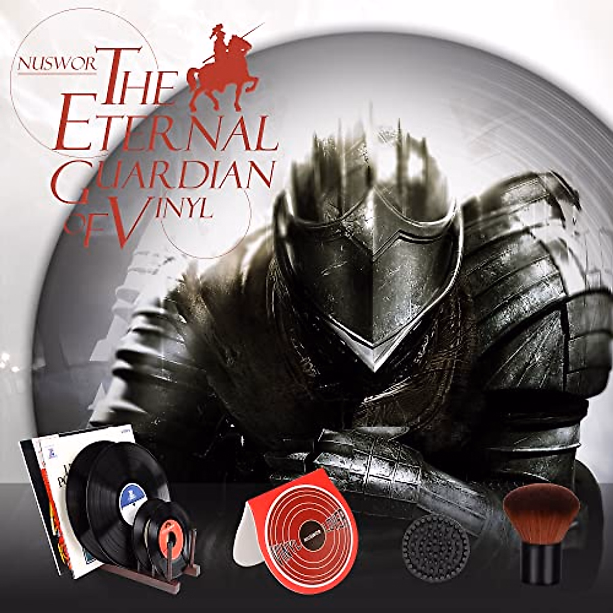 NUSWOR Vinyl Record Cleaning Supporting Drying Rack, CD and Album Display/Storage Holder, Wenge Wood Stand That can Stack up 36 Discs of 7" 10''12", Practical LP Organizer/Turntable Accessories