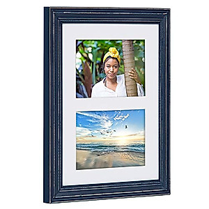 Kate and Laurel Bordeaux Gallery Wall Frame and Shelf Kit, Set of 10, Multiple Coastal Finishes, Assorted Size Frames and Three Display Shelves