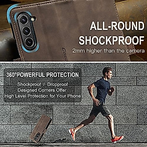 Phone flip case Compatible with Samsung Galaxy Z Fold 5 Premium PU Leather Wallet Case, 2 in 1 Flip Magnetic Wallet Cover Case, Matte Soft Leather + TPU Bottom Shell Case W Card Holder+Money Pocket ca