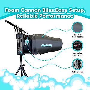 Foam Daddy Large Foam Cannon - Create a Foam Party Experience with This Big Foam Machine! Shoots 20-24ft of Foam Solution - Ideal Home Party Foam Machine and Foam Maker for Kids