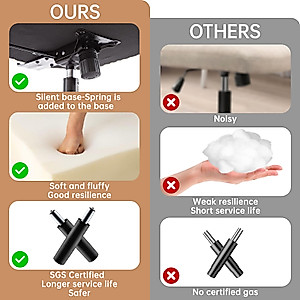 YFO Criss Cross Armless Home Office Chair with Replaceable Wheels/Fixed Base and Lumbar Support, Wide Seat Swivel Chair, Comfy Computer Chair, Beige