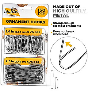 150 Pack Christmas Ornament Hooks – Great Xmas Ornament Hangers for Christmas Tree Decoration (Silver)