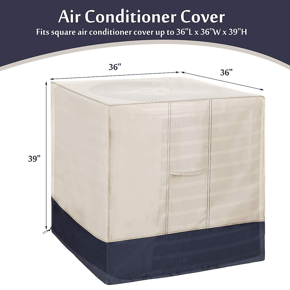 Foozet Air Conditioner Cover for Outside Units, AC Cover for Outdoor Central Unit Square Fits up to 36 x 36 x 39 Inches