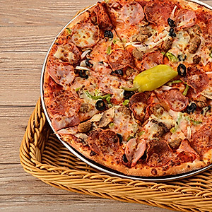 Cabilock Nonstick Pizza Pan Home Pizza Oven Pizza Baking Sheet Stainless steel Pizza non stick pizza pan round baking pan pizza for oven Pan Round Perforated Stainless Steel Griddle