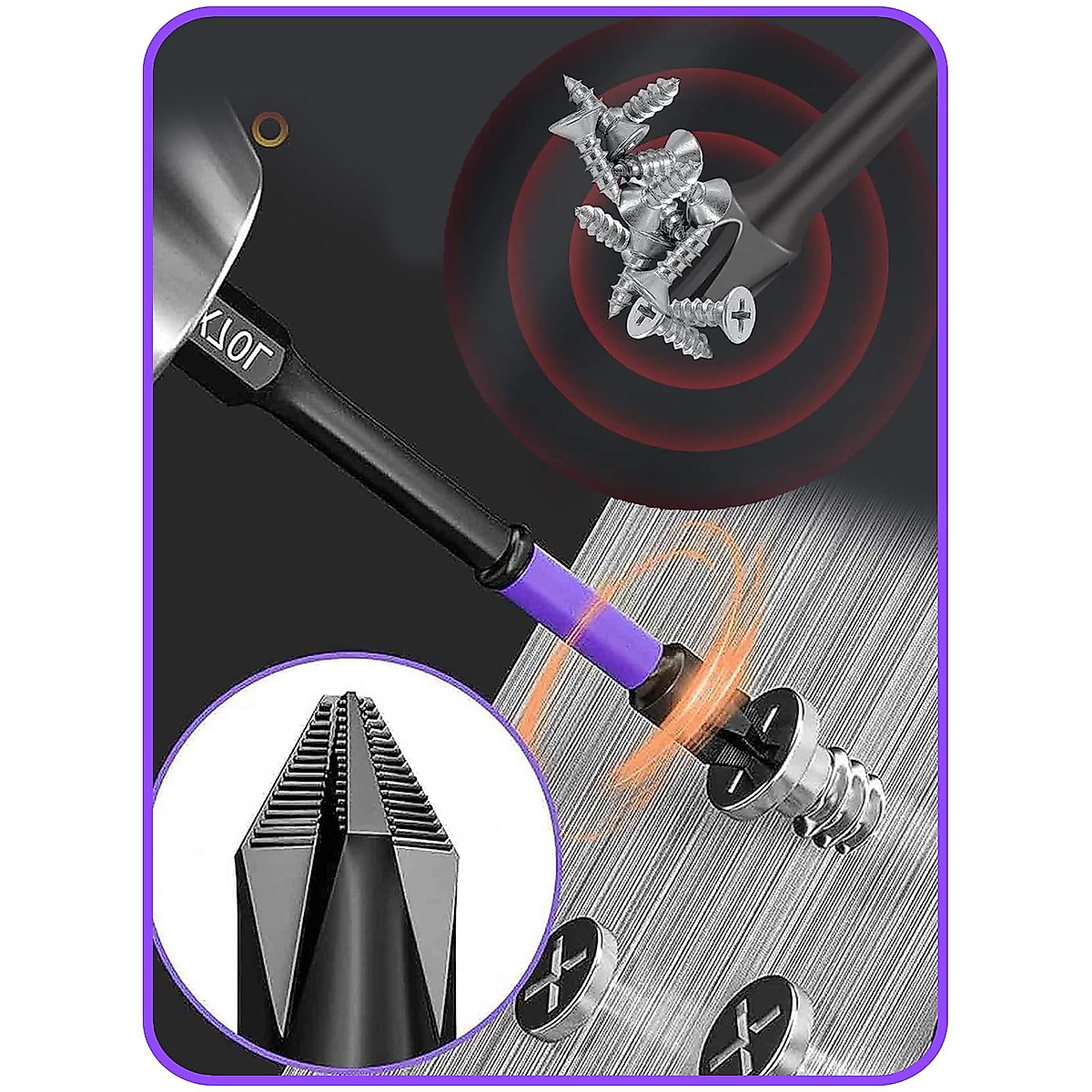 Magnetic Screwdriver Bits - D1 Anti-Slip And Shock-Proof Bits With Phillips Screwdriver Bits - Long Phillips Head Drill Bit - Upgraded High Hardness and Strong Magnetic Bit