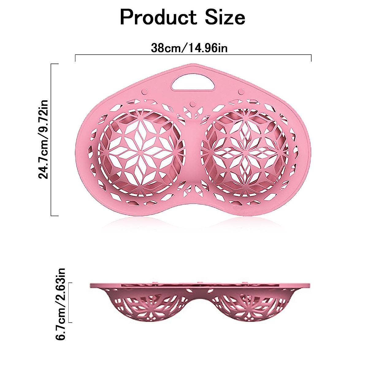 Lingerie Wash Bag, 2Pcs Silicone Bra Washing Bag, Bra Bags for Laundry, Bra Laundry Bags for Washing Machine and Dryer, Delicate Laundry Bag Bra Fits A-E Cup Sizes (Pink+Purple)