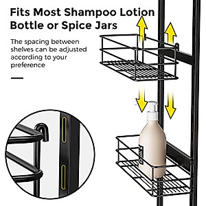 ODesign 5 Tiers Shower Caddy Organizer Bathroom kitchen Shelves Storage Basket Wall Mounted - Black