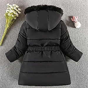 Girls Little Long Quilted Padded Light Puffer Coat Snowsuit Parka Windproof Overcoat Outerwear Quilted Puffer Coat