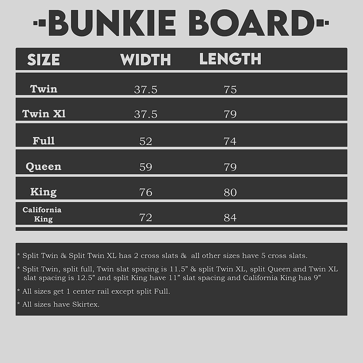 Zayton, 1.5-Inch Split Bunkie Board for Mattress/Bed, Fully Assembled, Improved Comfort and Support, King, Grey