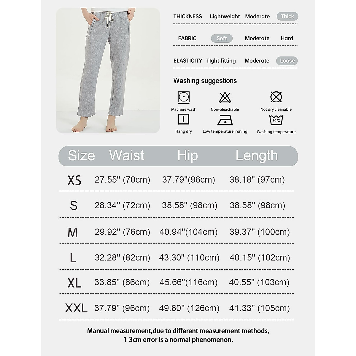 Gihuo Women's Sherpa Lined Sweatpants Winter Warm Fleece Lined Sweatpants with Pockets Fleece Jogger Pants Athletic (2# Light Grey, Small)