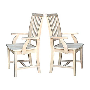 International Concepts Mission Side Chair with Arms, Unfinished