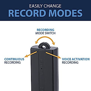 RecorderGear FD50 Mini USB Flash Drive Voice Recorder 8GB Voice Activated Recorder, 25-Day Battery, Time/Date Stamp, Records While Plugged in, Dual Recording Mode Switch Digital Audio Recording Device