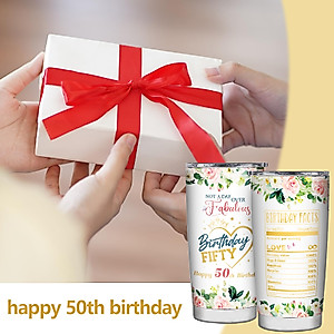 LJWJWLJW 50th Birthday Gifts for Women Cups - Best 50th Birthday Gift Ideas Cups - Happy 50 Year Old Birthday Gift Cups -1973 Birthday Gifts - 50th Birthday Decorations for Her-20 OZ Cups